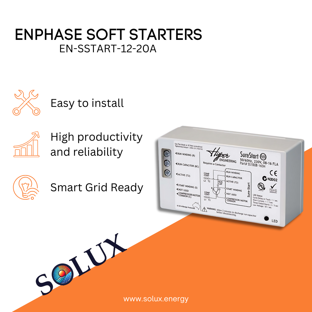 Enphase Soft Starters for 120V Pumps/HVAC – Solux, LLC