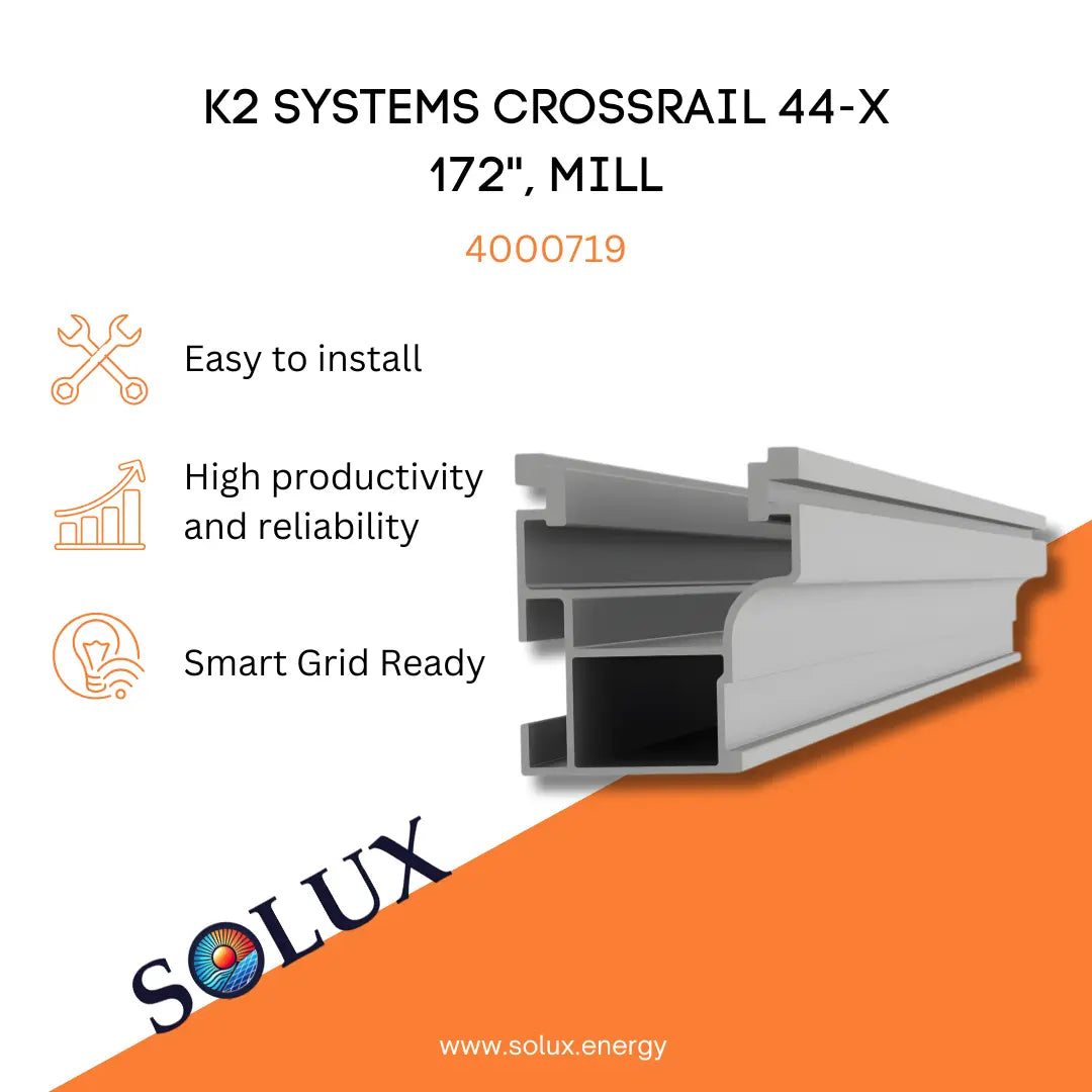 Cross Rail 44-X 172'', Mill, K2 Systems – Solux, LLC