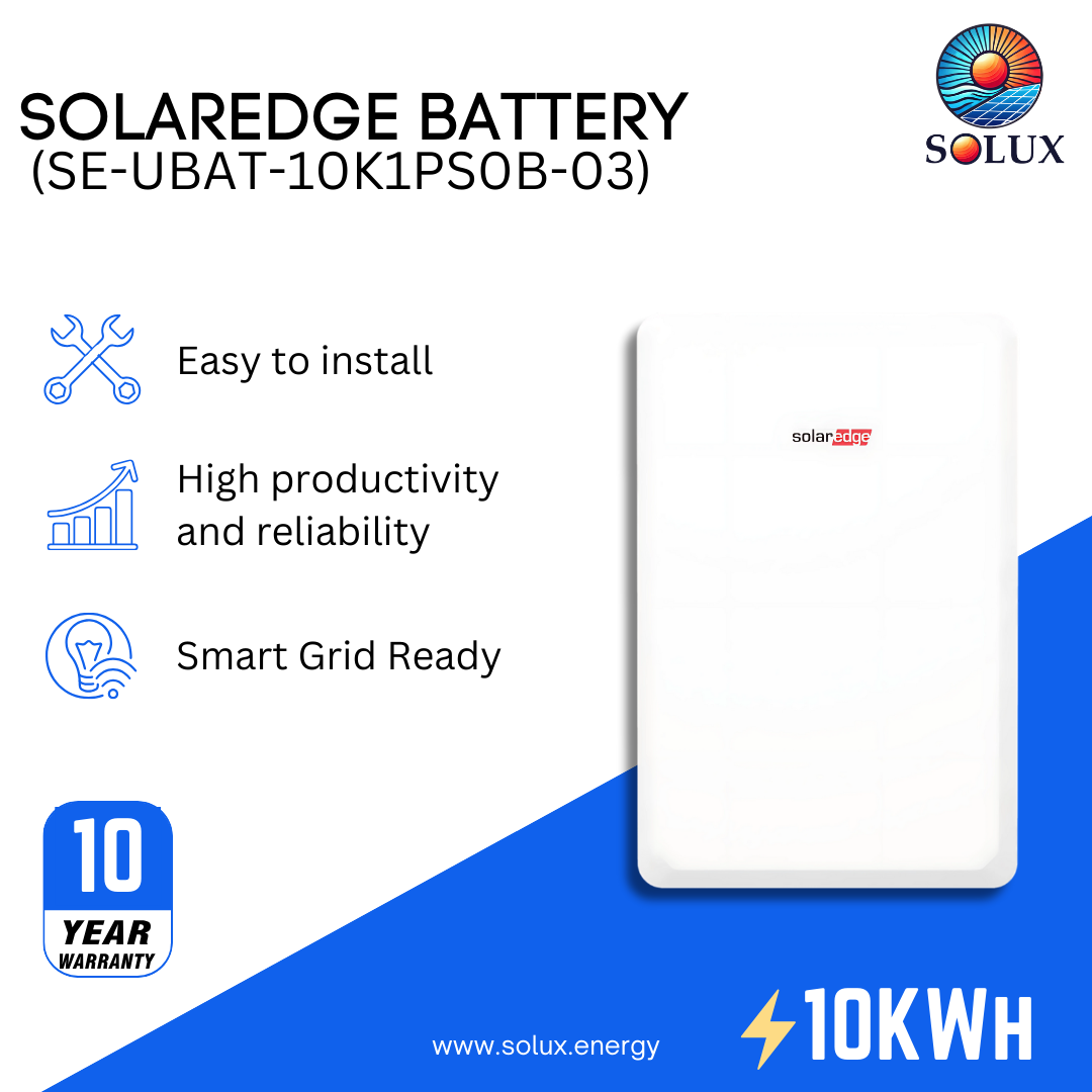 SolarEdge Energy Bank 10KW Battery SE-UBAT-10K1PS0B-03 – Solux, LLC