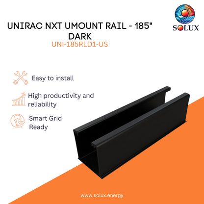 UNIRAC NXT UMOUNT RAIL - 185" DARK (Priced as 1 pc) – Solux, LLC